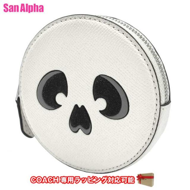 コーチ 財布 ケース COACH ハロウィン グラフィック レザー パース スカル CW935 SV/HA (チョーク) アウトレット レディース