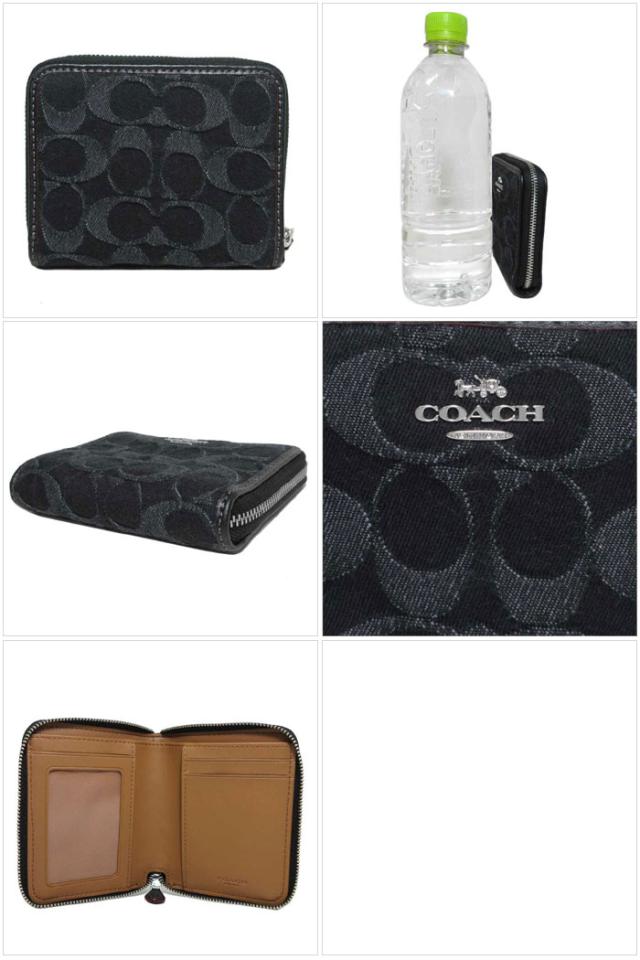 コーチ 財布 二つ折り財布 COACH シグネチャー デニム スモール ジップ アラウンド ウォレット 小銭入れなし CP431 SV/BK (ブラック) アウトレット レディース コーチ 財布 二つ折り財布 COACH シグネチャー デニム スモール ジップ