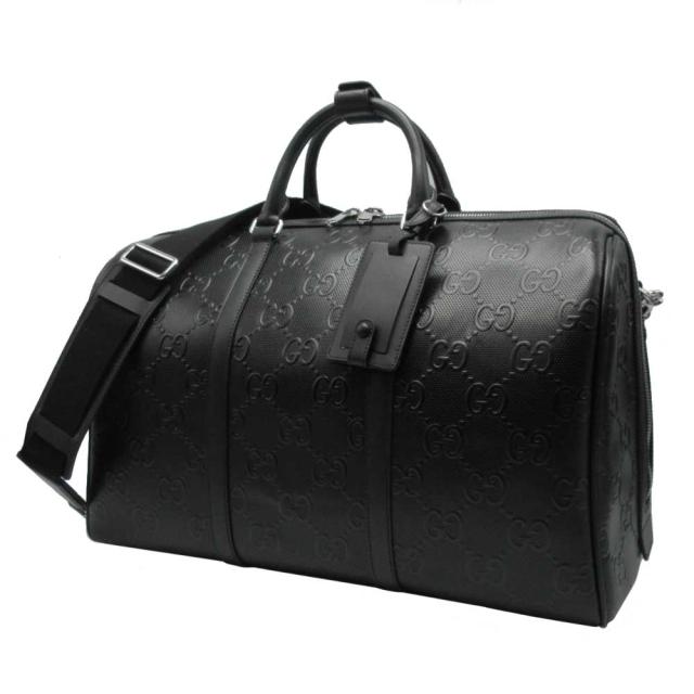 グッチ バッグ ハンドバッグ GUCCI GG エンボス ボストンバッグ 2WAY 斜め掛け 725282 (ブラック) ブティックライン メンズ レディース【ラッピング対象外】