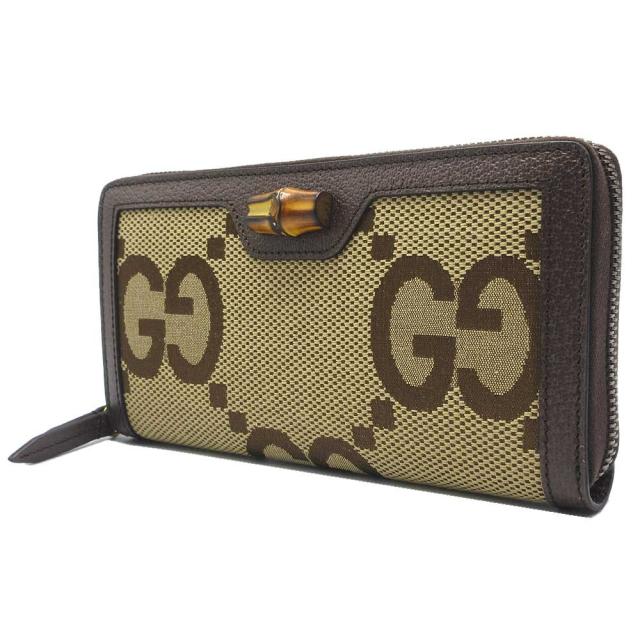 グッチ 財布 長財布 GUCCI ジャンボ GG キャンバス バンブー ダイアナ ジップ アラウンド ウォレット 658634 UKMBT 2572 (ベージュ系×ブラウン系) ブティックライン レディース