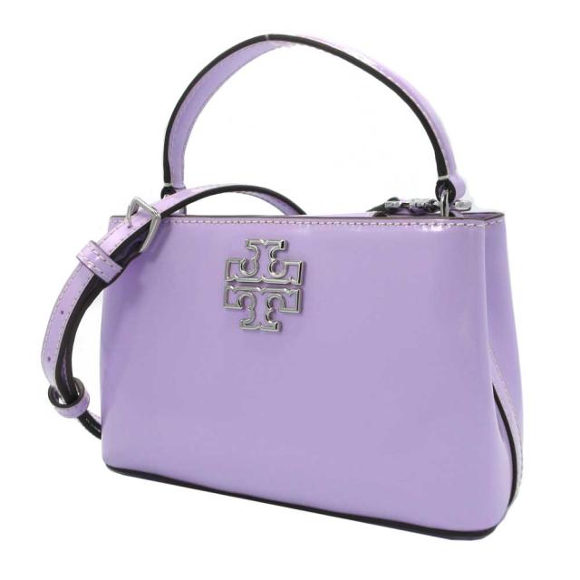 トリーバーチ バッグ ショルダーバッグ TORY BURCH ブリテン パテント マイクロ サッチェル ミニバッグ 2WAY 斜め掛け 146668 0124 502 (ラベンダー) アウトレット レディース