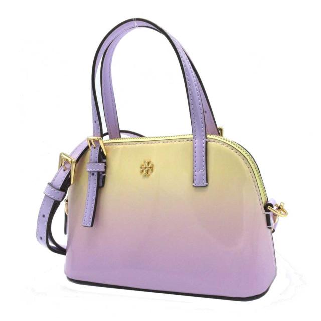 トリーバーチ バッグ ショルダーバッグ TORY BURCH エマーソン ディップ ダイ ドームサッチェル ミニバッグ 2WAY 斜め掛け 158384 0524 700 (スイートコーン×ラベンダー) アウトレット レディース