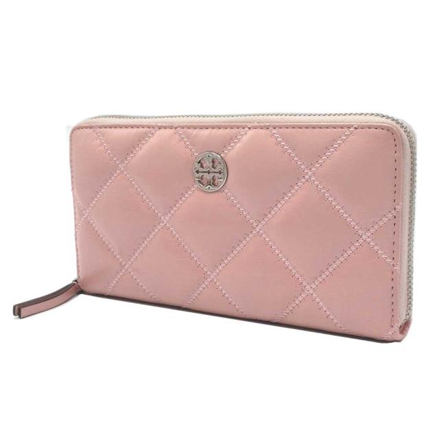 トリーバーチ 財布 長財布 TORY BURCH ウィラ グレーズド ジップ コンチネンタル ウォレット キルティング調 160774 0724 668 (ピンク系) アウトレット レディース