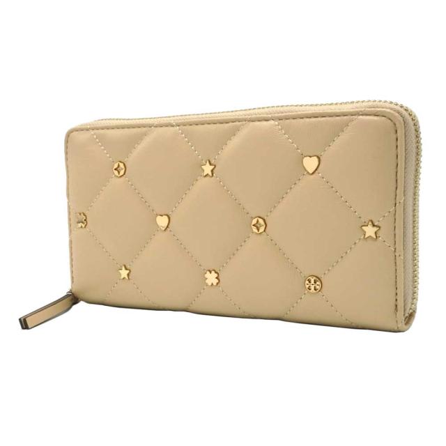 トリーバーチ 財布 長財布 TORY BURCH キルティング調 ウィラ チャーム ジップ コンチネンタル ウォレット 163010 0125 703 (ベージュ系) アウトレット レディース