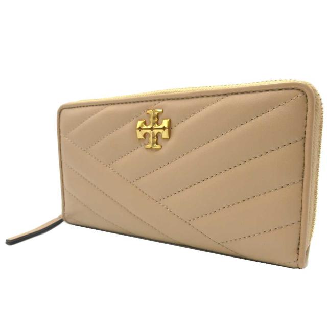 トリーバーチ 財布 長財布 TORY BURCH キラ シェブロン レザー キルティング メタルロゴ アコーディオン ラウンドジップ 90348 0823 251 (デザートデューン) レディース