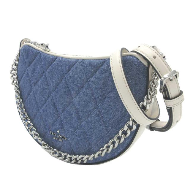 ケイトスペード バッグ ショルダーバッグ kate spade キルティング調 キャリー デニム カラーブロック ジップ トップ クロスボディ チェーン付き 2WAY 斜め掛け KG559 403(ブルー系×オフホワイト系)アウトレット レディース