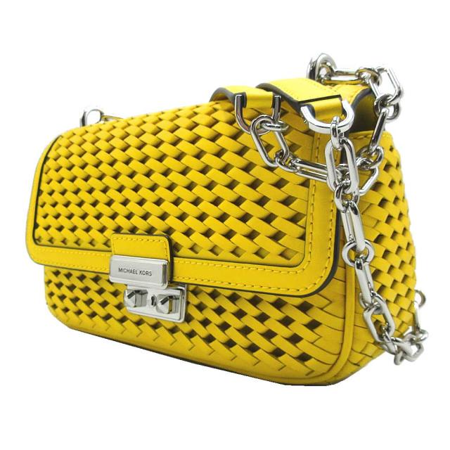 マイケル・コース バッグ ショルダーバッグ MICHAEL KORS トライベッカ レザー ウーヴン レザー スモール チェーンショルダー 2WAY 斜め掛け 30T4S2RL5L BRIGHT DANDELION(ブライト ダンデライオン) ブティック レディース
