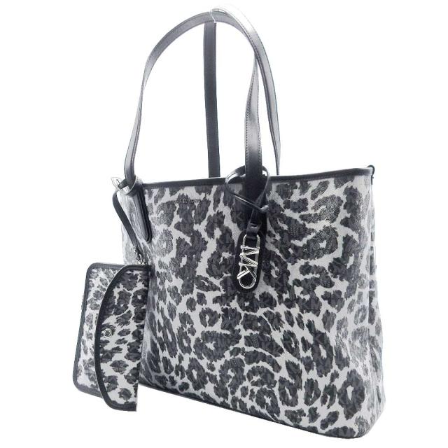 マイケル・コース バッグ トートバッグ MICHAEL KORS エリザ エクストララージ MKロゴ レオパード柄 プリント MKモチーフメタル ポーチ付き トート A4対応 肩掛け 30T4SZAT4V BLACK MULTI (ブラックマルチ) ブティック レディース