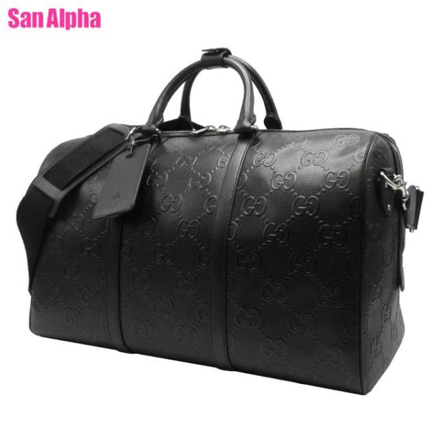 グッチ バッグ ハンドバッグ GUCCI GG エンボス ボストンバッグ 2WAY 斜め掛け 625768 (ブラック) ブティックライン メンズ レディース  【ラッピング対象外】