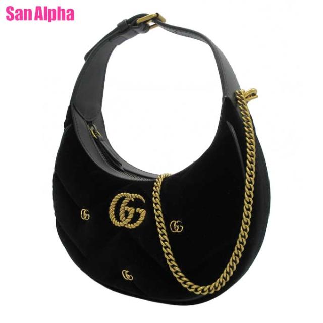 グッチ バッグ ショルダーバッグ GUCCI GGマーモント ハーフムーン ミニバッグ 2WAY 斜め掛け 770983 (ブラック) ブティックライン レディース