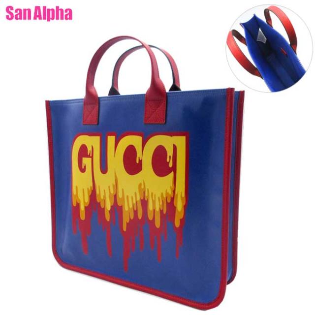 グッチ バッグ ハンドバッグ GUCCI ロゴ ジュニア トップハンドルバッグ 手下げ 550763 (ブルー系×レッド系) ブティックライン 子供用 大人兼用 送料無料
