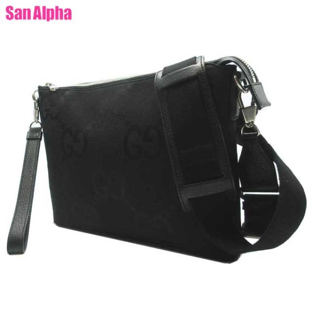 グッチ バッグ ショルダーバッグ GUCCI ジャンボGG キャンバス リストレット付き 斜め掛けショルダー 2WAY 739668 ABRP 1000 (ブラック) ブティックライン メンズ レディース