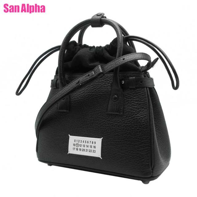 メゾンマルジェラ バッグ ハンドバッグ Maison Margiela 11 レザー×コットン 2WAY 肩掛け / 斜め掛け SB3WD0005 P4348 T8013 (ブラック) レディース アウトレット