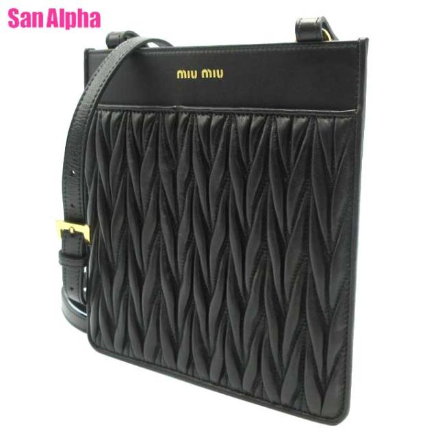 ミュウミュウ バッグ ショルダーバッグ MIU MIU マトラッセ レザー ミニ ショルダー ポシェット 斜めがけ DNP062 MATELASSE’ NERO (ブラック) アウトレット レディース