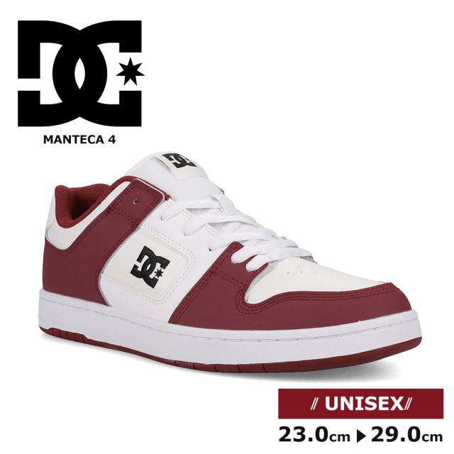ディーシー シューズ 靴 スニーカー メンズ レディース ジュニア ユニセックス スケートシューズ スケシュー ダンスシューズ ヒップホップ b系 ローカット カジュアル レッド ホワイト 赤 白 MANTECA 4 DM251005 DC