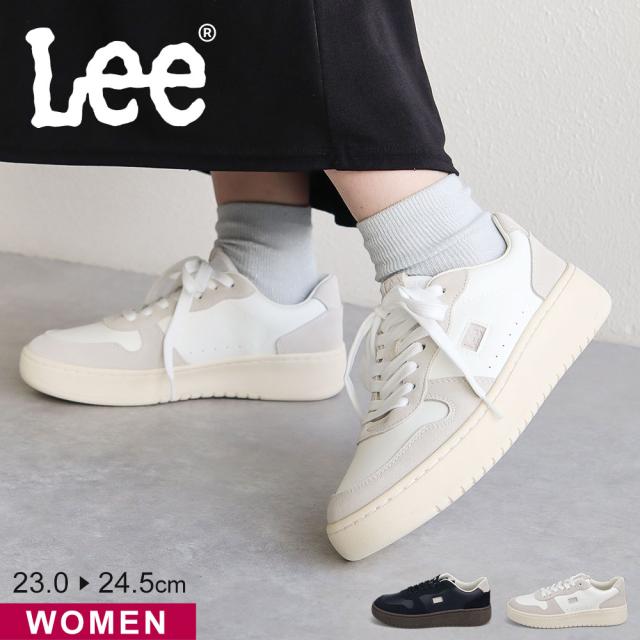 Lee スニーカー レディース ローカット 本革 天然皮革 レザー 防滑 疲れにくい 歩きやすい 履きやすい カジュアル シンプル おしゃれ かわいい 大人 女性 タウンユース 普段履き デイリー レザースニーカー コートシューズ 靴 シューズ 白 ホワイト 紺色 ネイビー リー 8013
