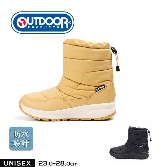 アウトドアプロダクツ 防水 ダウンブーツ メンズ スノーブーツ レディース 暖かい 防寒 防滑 滑りにくい 長靴 履きやすい 滑り止め 冬 雪 ウィンターブーツ 黒 ブラック ベージュ OUTDOOR PRODUCTS ODP713WS