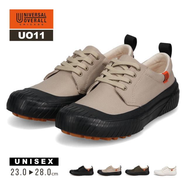 UNIVERSAL OVERALL ユニバーサルオーバーオール スニーカー レディース スニーカー メンズ ローカット スニーカー キャンバス 撥水 防滑 防水 ラバーソール ブラック 黒 カーキ ベージュ ホワイト 白 レースアップシューズ 紐靴 オリジナルソール ユニセックス UO11