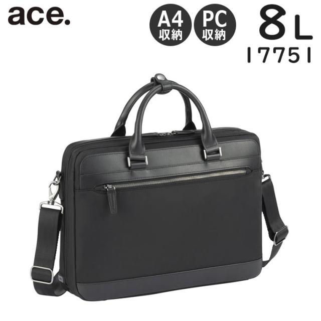 ace. ヴァシリアス ブリーフケース (8L) A4収納 13.3インチPC対応 ナイロン製 牛革パーツ 上品 ビジネス エースジーン 17751