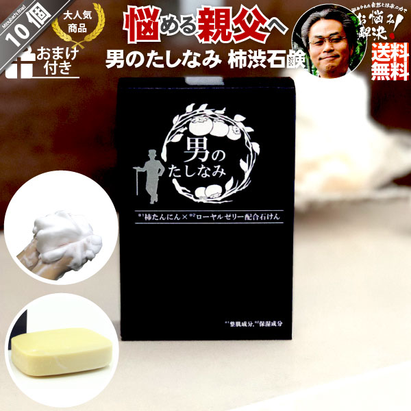 【10個セット】柿渋石鹸 男のたしなみ （100g） 柿渋石けん 男性 ボディケア メンズ ソープ 送料込 送料無料
