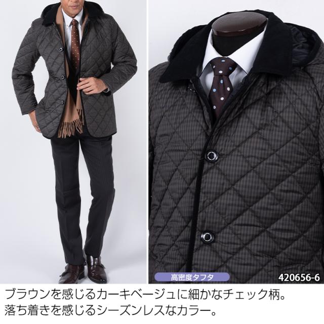 ビジネスコート メンズ キルティングコート ハーフコート キルティング