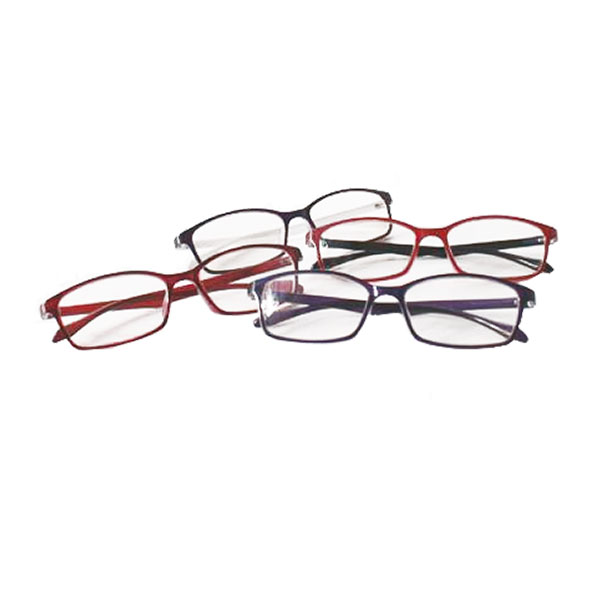 送料無料  ブルーライトカット機能付　中近累進シニアグラス　PCビュアー　+1.5　2993-1115・クリアパープル  手元も1mくらい先もよく見えるシニアグラス