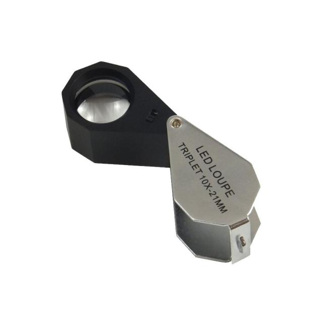 送料無料  MIZAR(ミザールテック) 10倍 検査用ルーペ LEDライト付 W-10LED  10倍の高倍率メタルルーペ