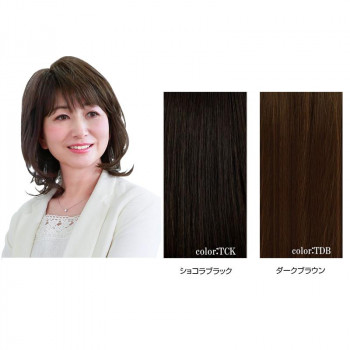 送料無料  プリシラ オールウィッグ ミセス ソフトカールミディ A-113 耐熱　TCK・ショコラブラック  お手軽にイメージチェンジ♪