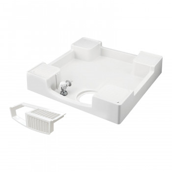 テクノテック 洗濯機用給水栓付防水パン フォーセットパン TPF640-CW2-G1 専用ガード1枚付 ニューホワイト【メーカー直送】代引き・銀行振込前払い・同梱不可