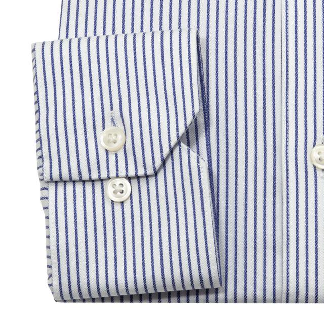 日清紡アポロコット 長袖 ワイシャツ メンズ 形態安定加工 ブルー 青