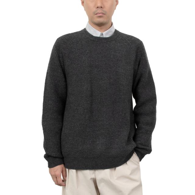 ニット セーター 長袖 クルーネック カジュアル グレー 秋冬 無地 メンズ CHOYA NEXT【CNC902-270】