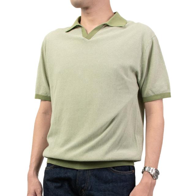 CHOYA URBAN STYLE  サマーニット ニットポロシャツ 半袖 夏 グリーン 緑 ビジカ【CUC601-145】