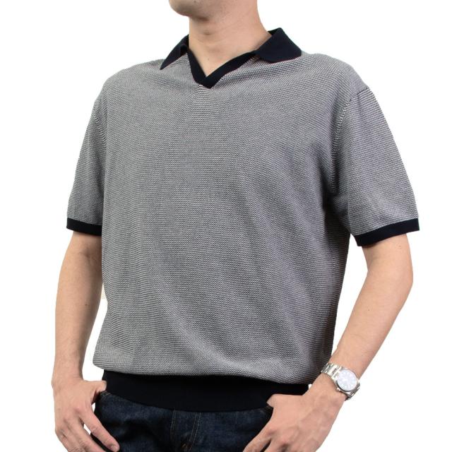 CHOYA URBAN STYLE  サマーニット ニットポロシャツ 半袖 夏 ネイビー 紺 ビジカ【CUC601-155】