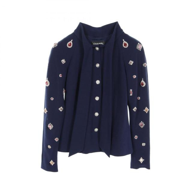 シャネル CHANEL メティエダール 衣料品 アウター ウール レディース ネイビー系 P73143V21533 【中古】