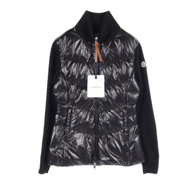 モンクレール MONCLER CARDIGAN ダウンジャケット 衣料品 アウター ウール ナイロン レディース ブラック系 J20939B00041M1241999 【新品】
