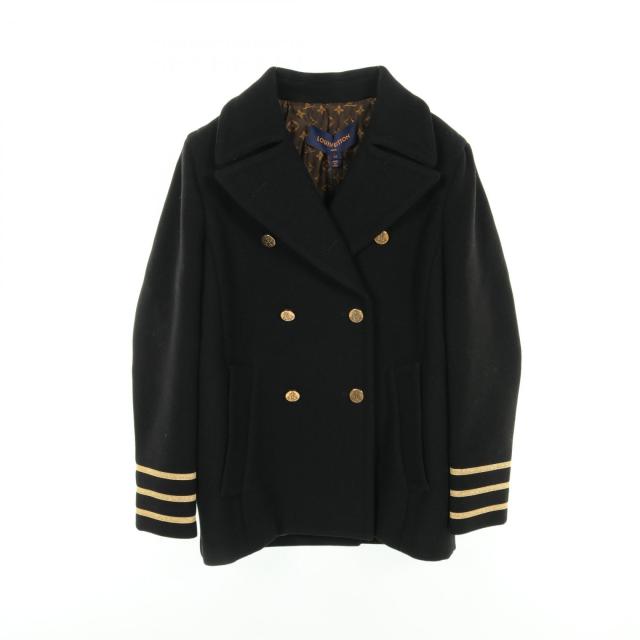 ルイ・ヴィトン LOUIS VUITTON ゴールデントリム ピーコート 衣料品 アウター ウール レディース ブラック系 【中古】