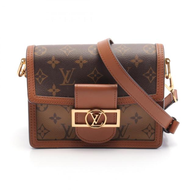 ルイ・ヴィトン LOUIS VUITTON ドーフィーヌ MINI ショルダーバッグ バッグ PVCコーティングキャンバス レザー モノグラム・リバース レディース ブラウン系 / ベージュ系 M45959 【中古】