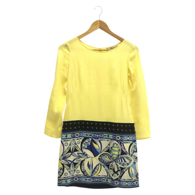エミリオプッチ Emilio Pucci シルクワンピース ワンピース 衣料品 トップス シルク レディース イエロー系 【中古】