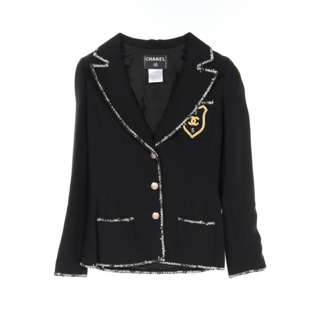 シャネル CHANEL 05C ココマーク テーラードジャケット 衣料品 アウター ウール レディース ブラック系 P24952V12963 【中古】