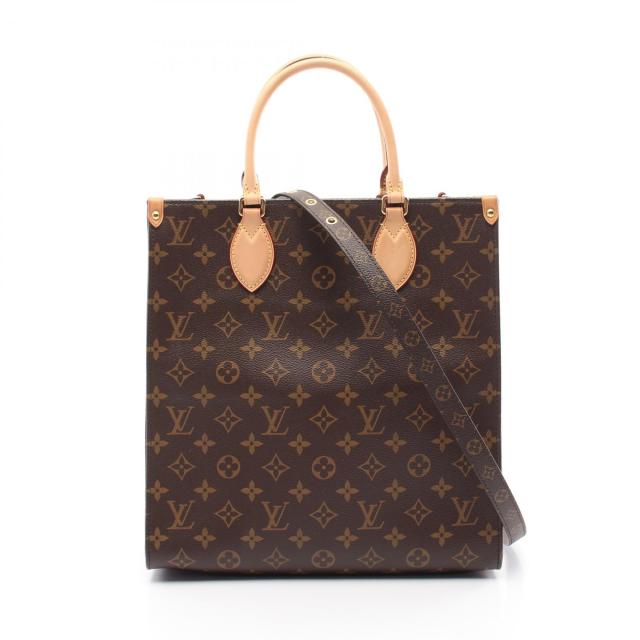 ルイ・ヴィトン LOUIS VUITTON サックプラ PM トートバッグ バッグ PVCコーティングキャンバス レザー モノグラム レディース ブラウン系 M45848 【中古】