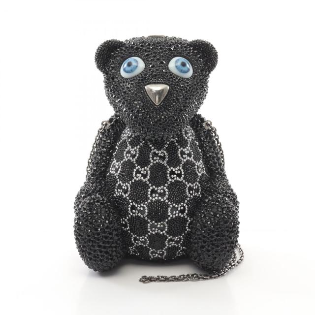 グッチ GUCCI GG テディベア ショルダーバッグ バッグ スワロフスキー レディース ブラック系 / マルチカラー 【中古】