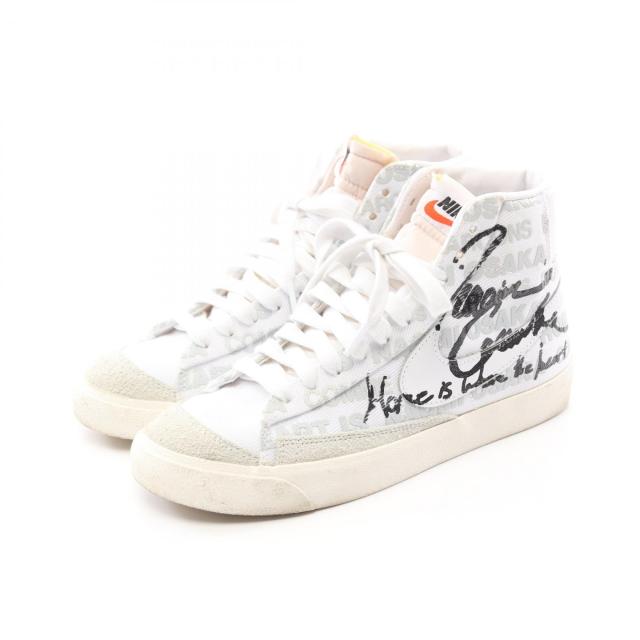 ナイキ NIKE NIKE × COMME des GARCONS HOMME × NAOMI OSAKA BLAZER MID VNTG スニーカー 靴 キャンバス レザー スウェード メンズ レディース ホワイト系 / グレー系 【中古】