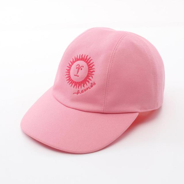 エルメス HERMES デイビス サンシャイン キャップ 帽子 コットン レディース ピンク系 【中古】