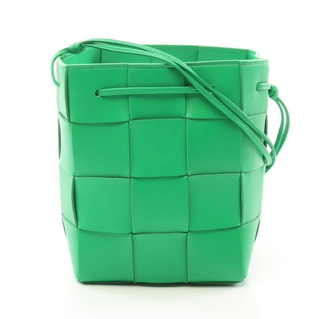 ボッテガヴェネタ BOTTEGA VENETA スモール カセット バケット ショルダーバッグ バッグ レザー レディース グリーン系 680218VCQC43722 【新品】