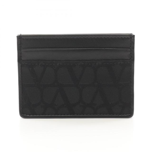 ヴァレンチノ Valentino トワル イコノグラフ カードケース アクセサリー キャンバス レザー メンズ ブラック系 5Y2P0T83PQE0NO 【中古】