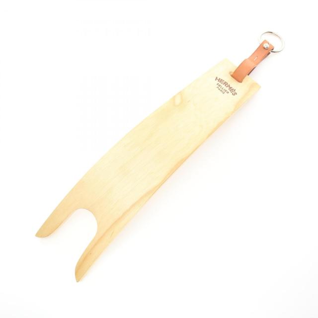 エルメス HERMES ブーツジャック アクセサリー レザー ウッド レディース ベージュ系 / ブラウン系 800097E00 【中古】