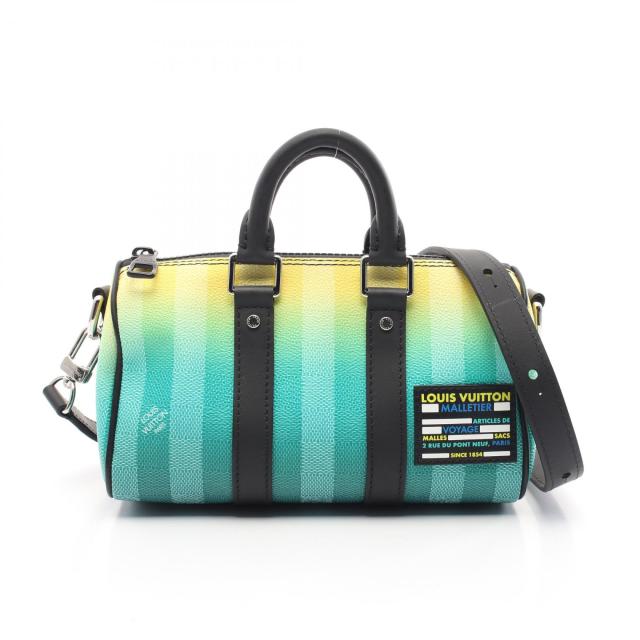 ルイ・ヴィトン LOUIS VUITTON キーポル XS ダミエストライプ ハンドバッグ バッグ PVCコーティングキャンバス レザー ダミエ・ストライプ レディース グリーン系 / イエロー系 / ブラック系 M59949 【中古】