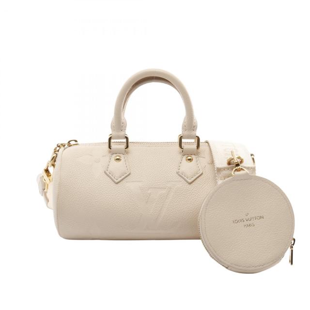 ルイ・ヴィトン LOUIS VUITTON パピヨンBB ハンドバッグ バッグ レザー モノグラム・アンプラント レディース アイボリー系 M45994 【中古】