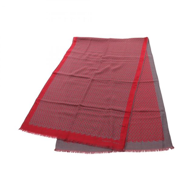 エルメス HERMES Hロゴ ストール 衣料品 シルク カシミヤ シルク レディース グレー系 / レッド系 【中古】