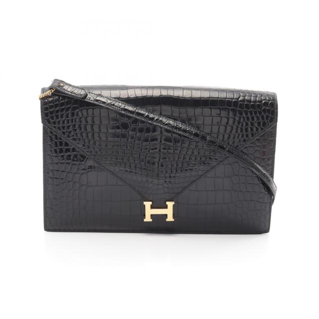 エルメス HERMES リディ ショルダーバッグ バッグ エキゾチックレザー ポロサスリセ レディース ブラック系 【中古】